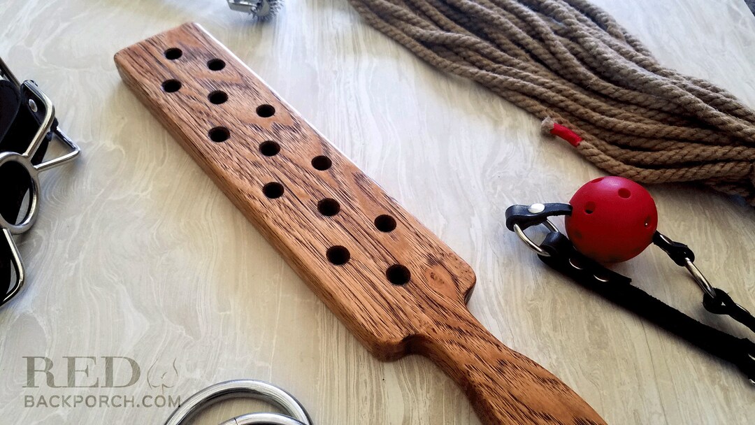 Spanking Paddle With Holes - the Swatter in Hickory With Dark Walnut ...
