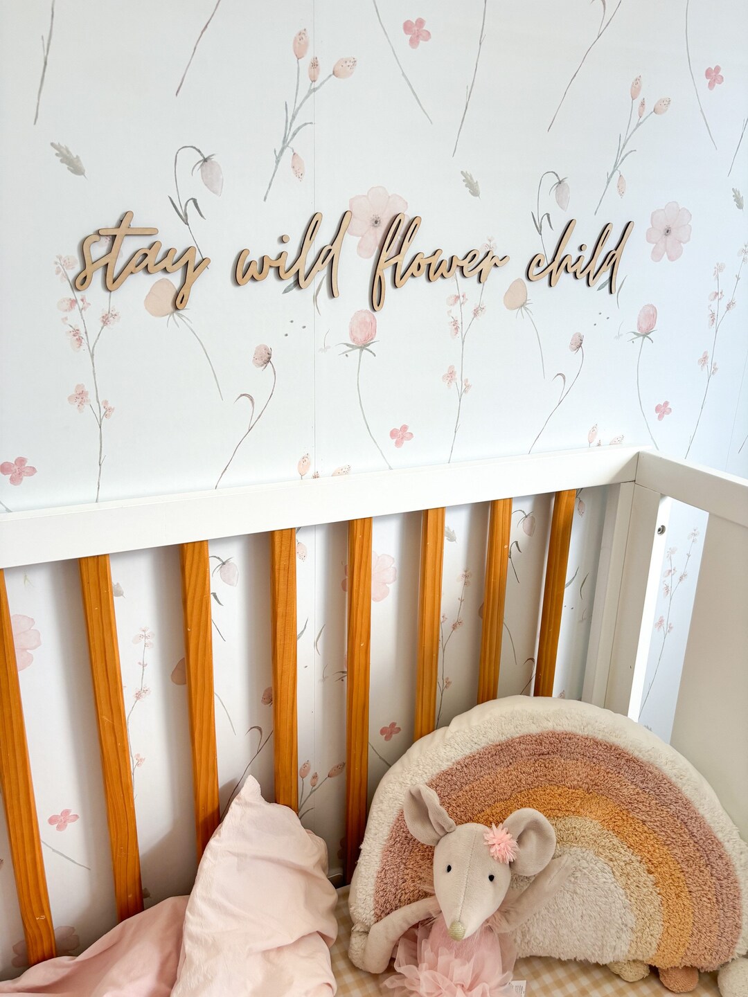Stay Wild Flower Child Script Words Wall Decor Kids Play Room Decor ...