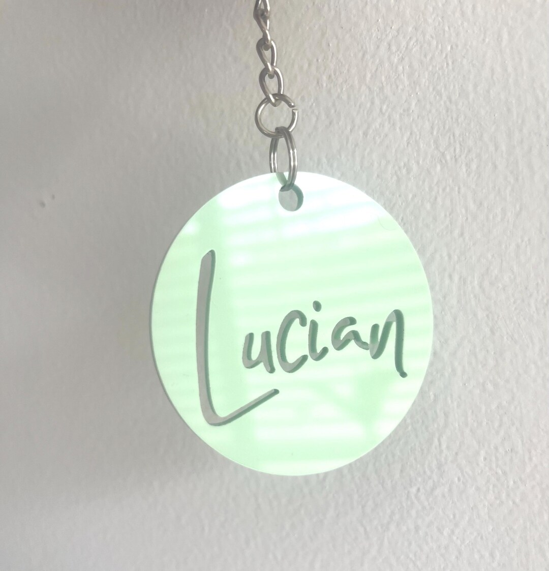 Personalised Kids Name Bag Tags Kinder or Toddler Bag Tags Round Shape ...