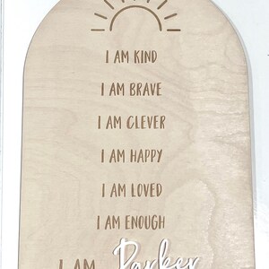 Kids Personalised Affirmations Sign | Kids Mindfulness Wall Art | I Am ...