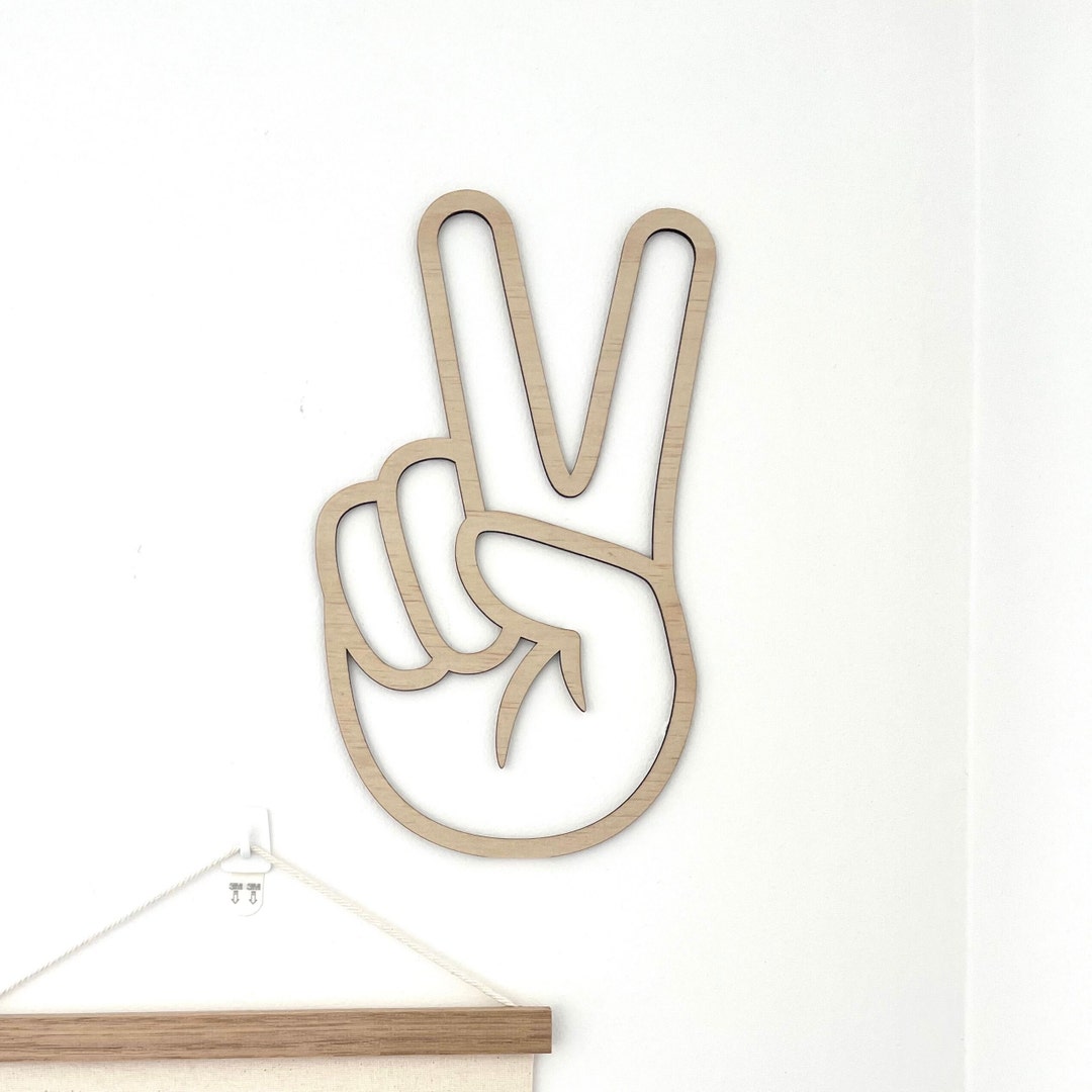 Wooden Peace Sign Hand: Kids Playroom Wall Art - Etsy
