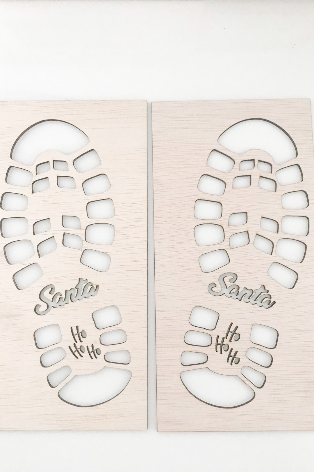 Wooden Santa Boot Stencils Santa Footprints Wooden Christmas Decor Kids ...