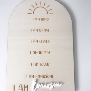 Kids Personalised Affirmations Sign | Kids Mindfulness Wall Art | I Am ...