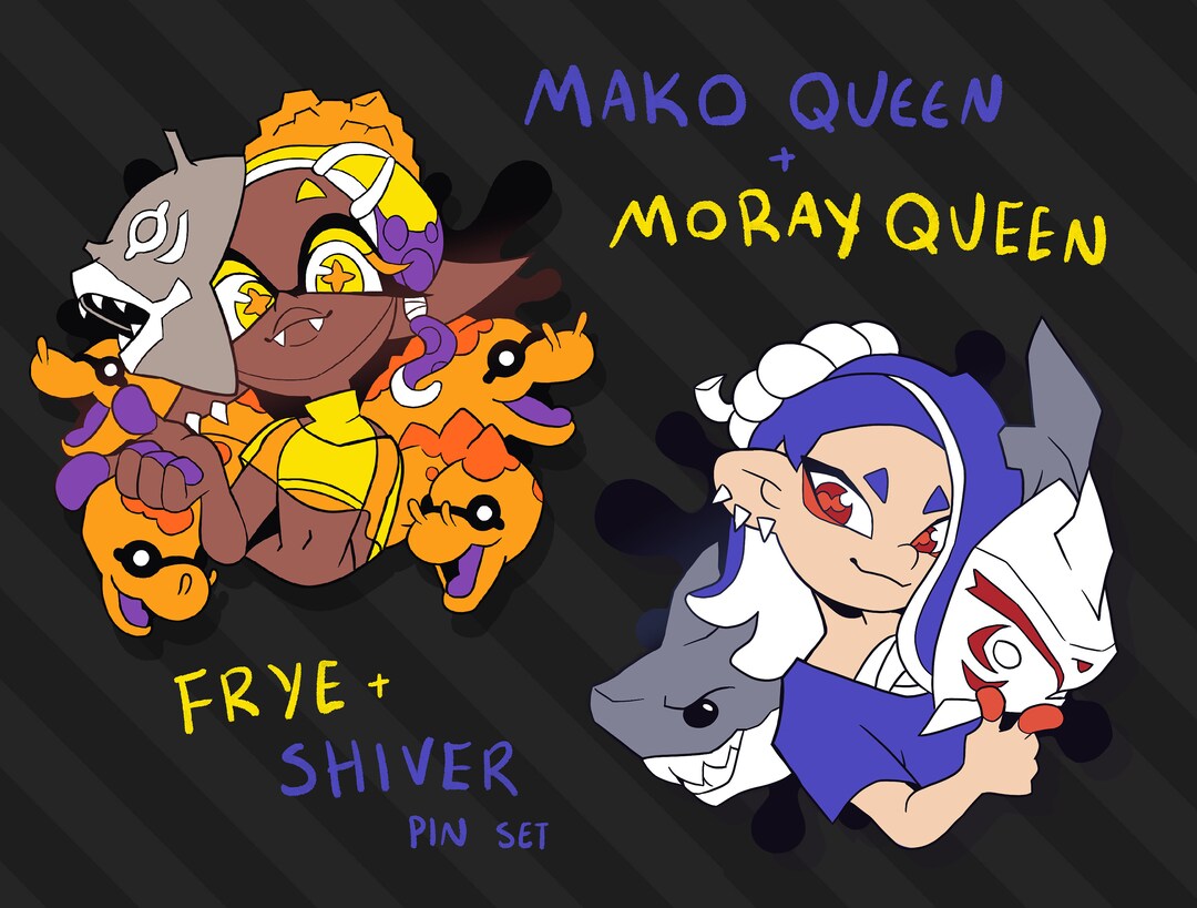 Splatoon 3 Deep Cut Fry and Shiver Hard Enamel Pin Set - Etsy