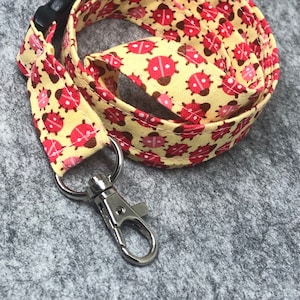 Ladybug Lanyard, Cotton Key and Badge Holder, Clip Options - Etsy