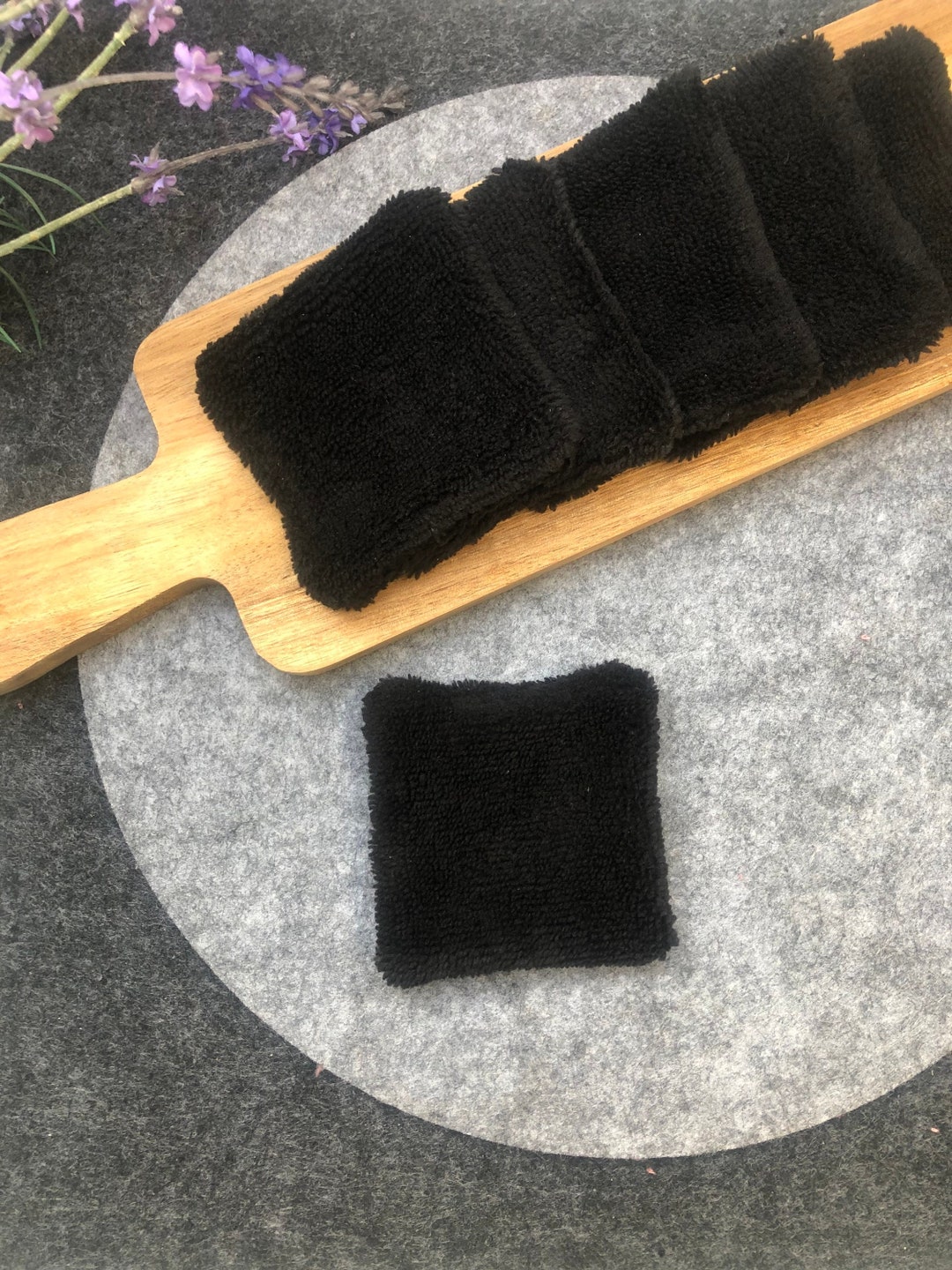 Reusable Bamboo Face Pads, Black Square Set, Soft Makeup Remover Wipes ...