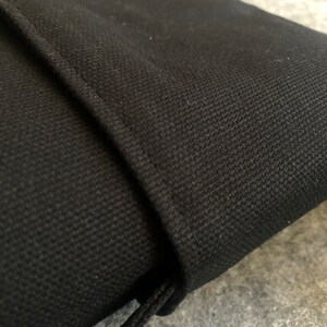 Black Canvas Pull Down Pencil Case, Telescopic, Stand up Pen Storage ...