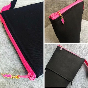Black Canvas Pull Down Pencil Case, Telescopic, Stand up Pen and ...