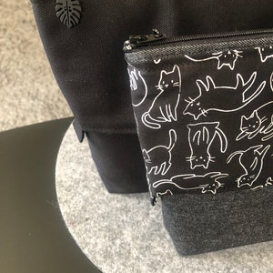 Black Canvas Pull Down Pencil Case, Telescopic, Stand up Pen and ...