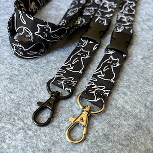 Cat Print Lanyards With Buckle, Long Key Cord, Badge Holder, Neck Strap ...