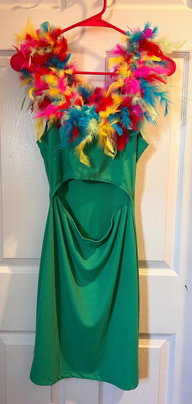 Large Green Feathers Dress - Etsy