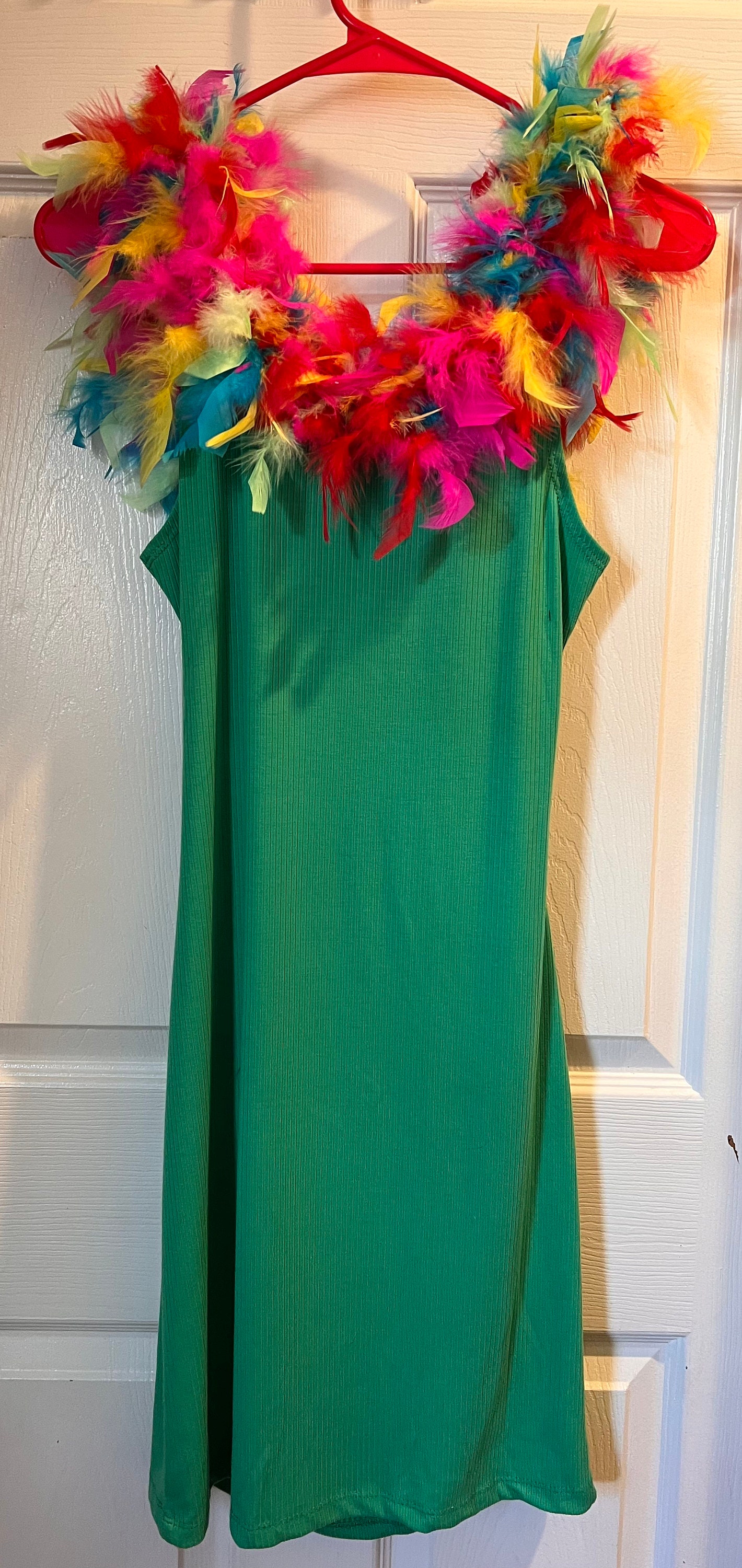 Large Green Feathers Dress - Etsy