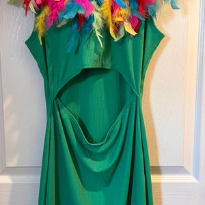 Large Green Feathers Dress - Etsy