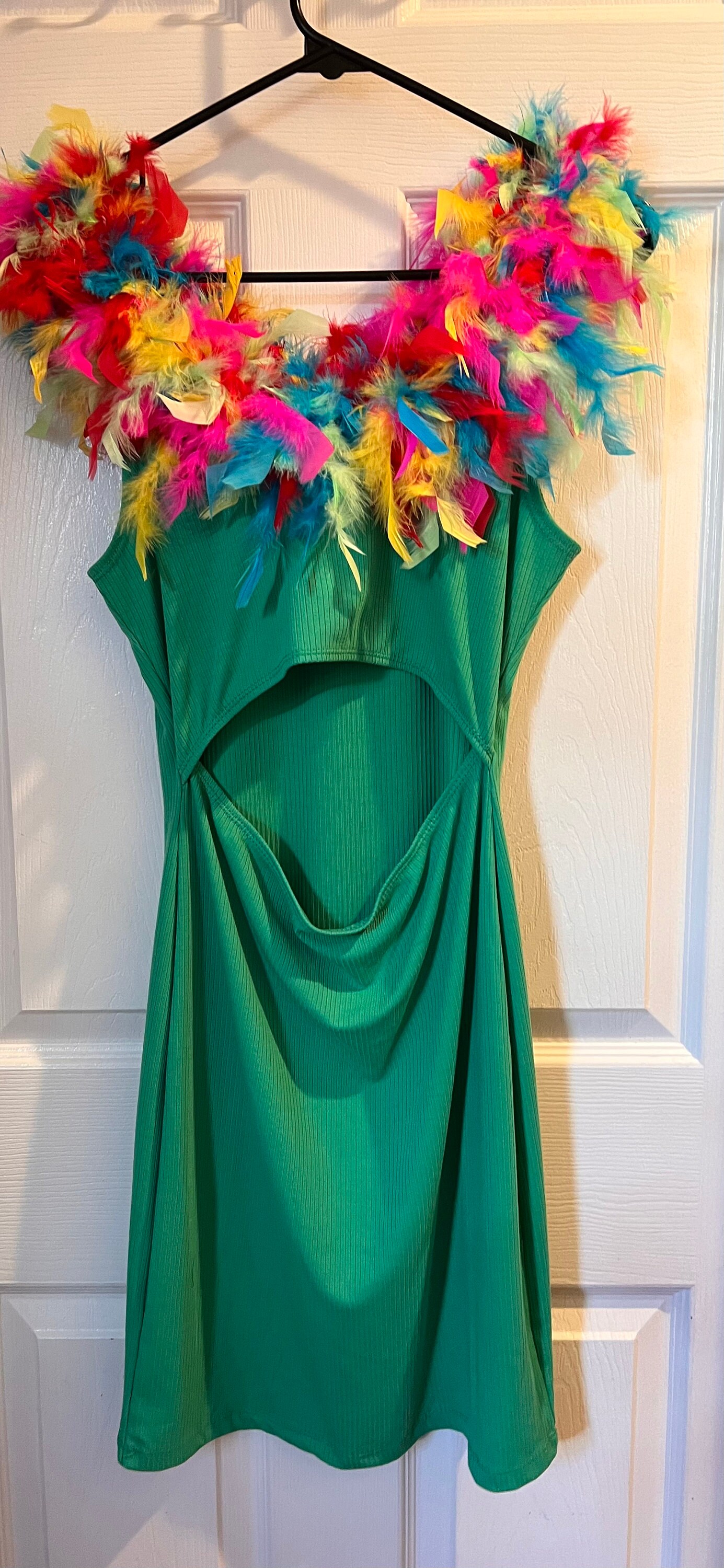 Large Green Feathers Dress - Etsy