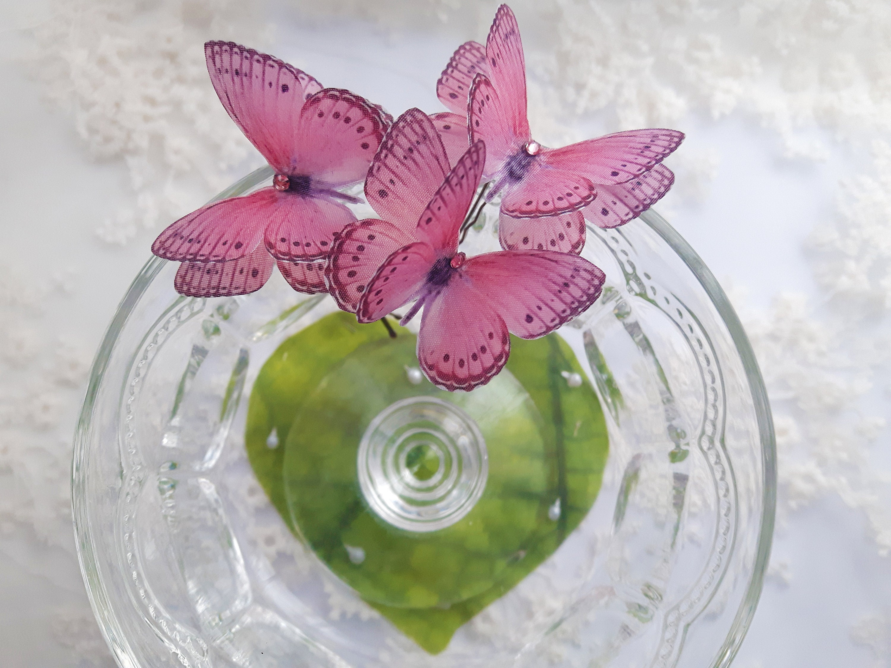 Pink Silk Butterfly Hair Clip. Cute Pink Butterfly Hair Slide With ...