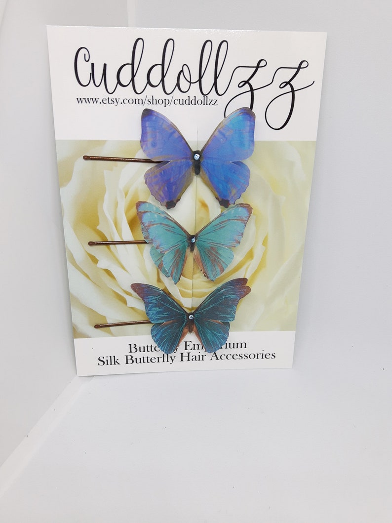 Beautiful Butterfly Hair Clips. A Set of Stunning Blue | Etsy