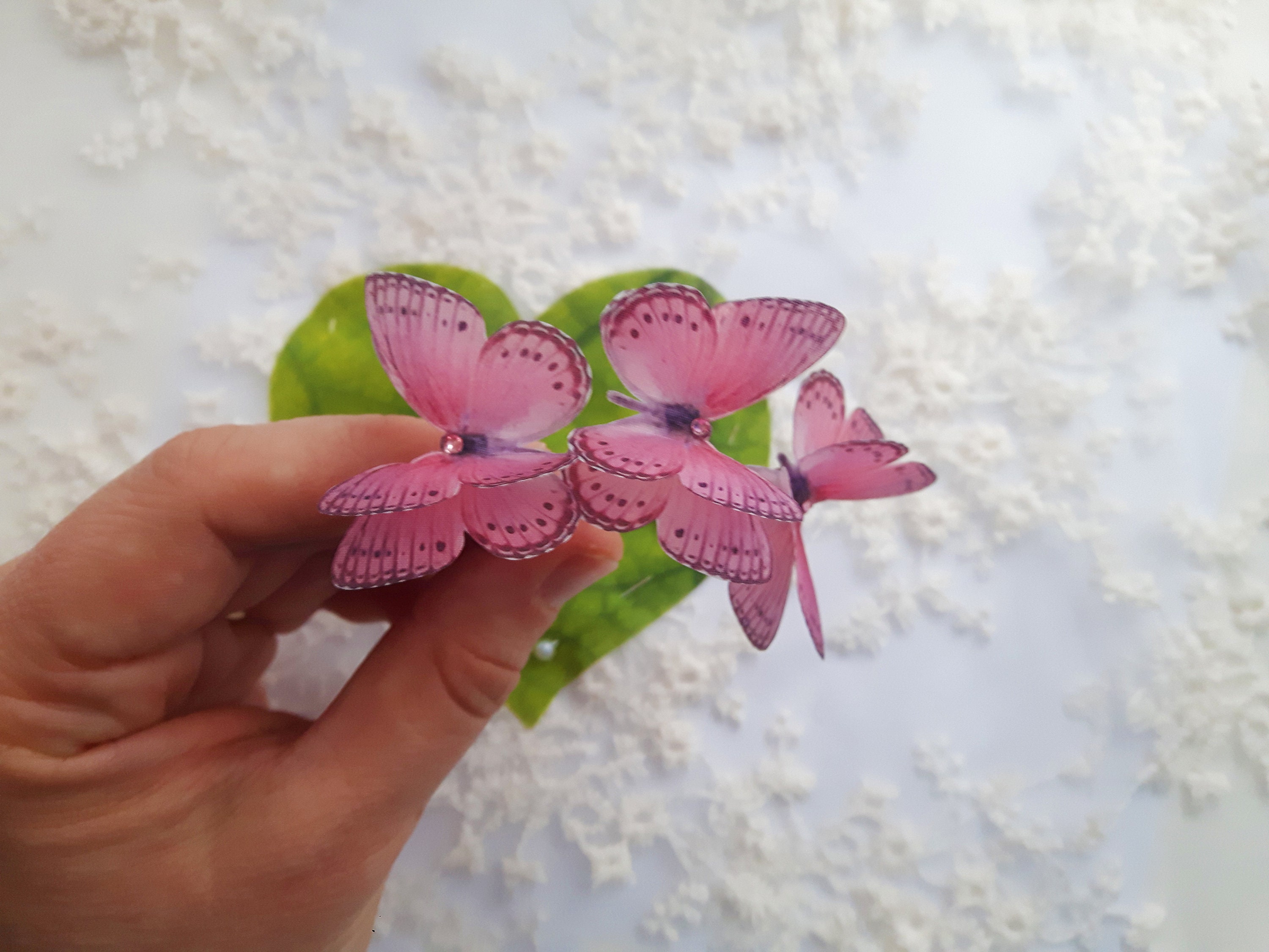 Pink Silk Butterfly Hair Clip. Cute Pink Butterfly Hair Slide With ...