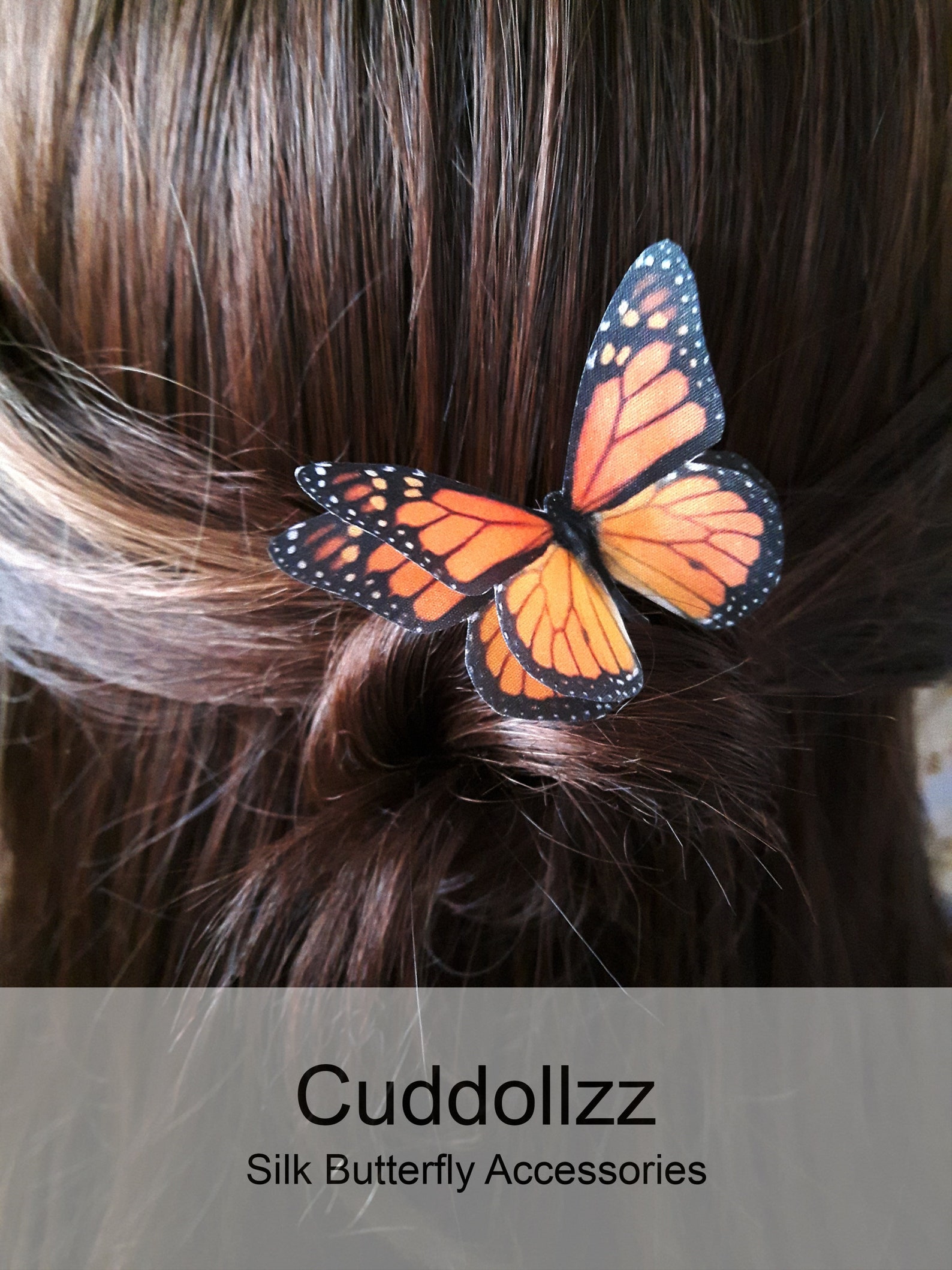 Monarch Butterflies Hair Clips Set of 3 Burnt Orange Silk | Etsy