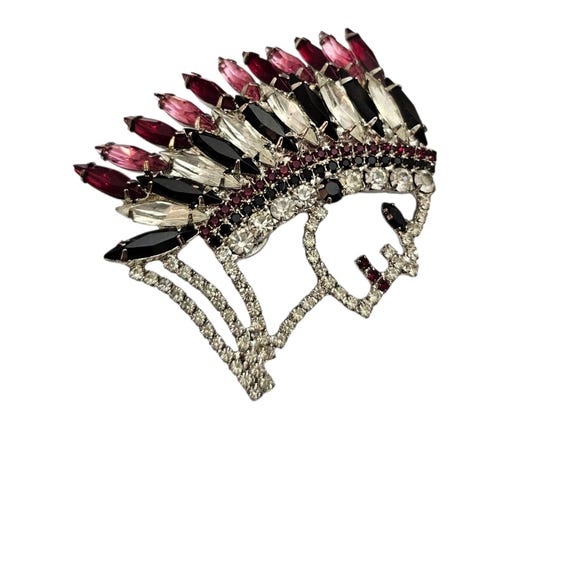 Nancy Katz Tribal Chief Native American Vintage Brooc… - Gem