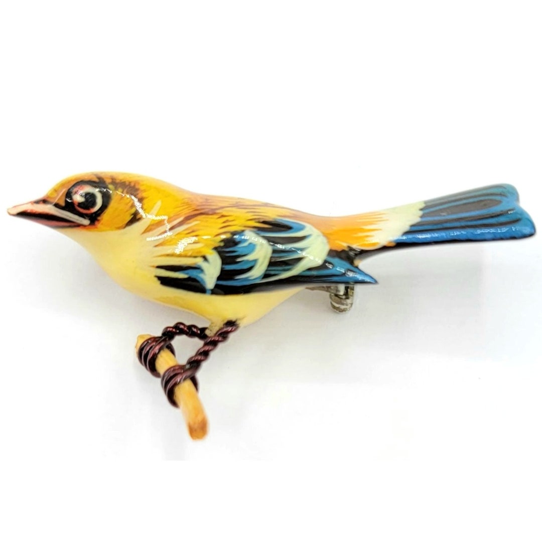 Takahashi Yellow Bird Warbler Pin - Etsy