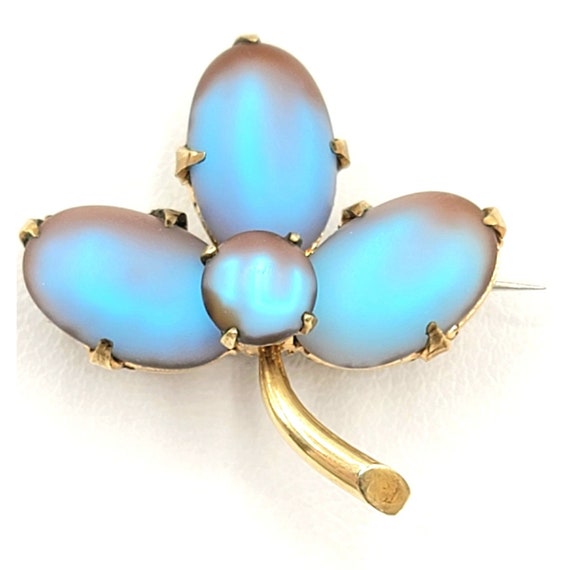 Goldtone Saphiret C Clasp Pin - Gem