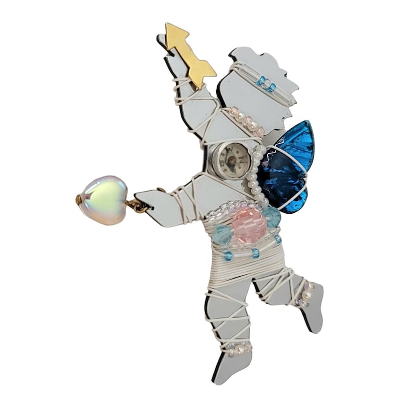 Liztech Artisan 1994 Compass Heart Arrow Cupid Brooch Pin, Signed - Etsy