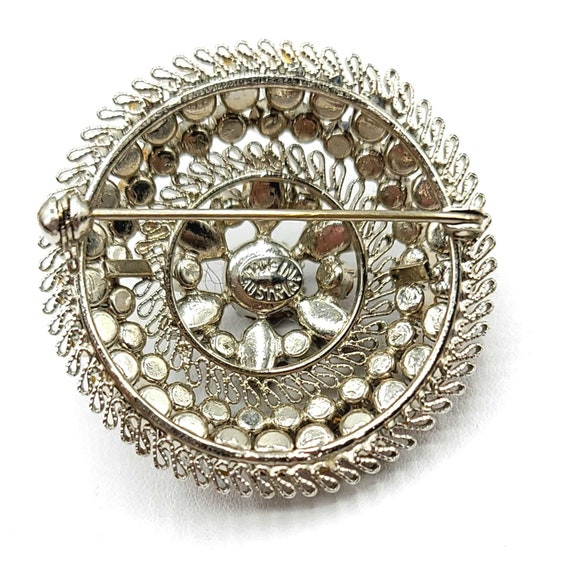 Austria Silvertone Pink Purple Rhinestone Domed Filig… - Gem