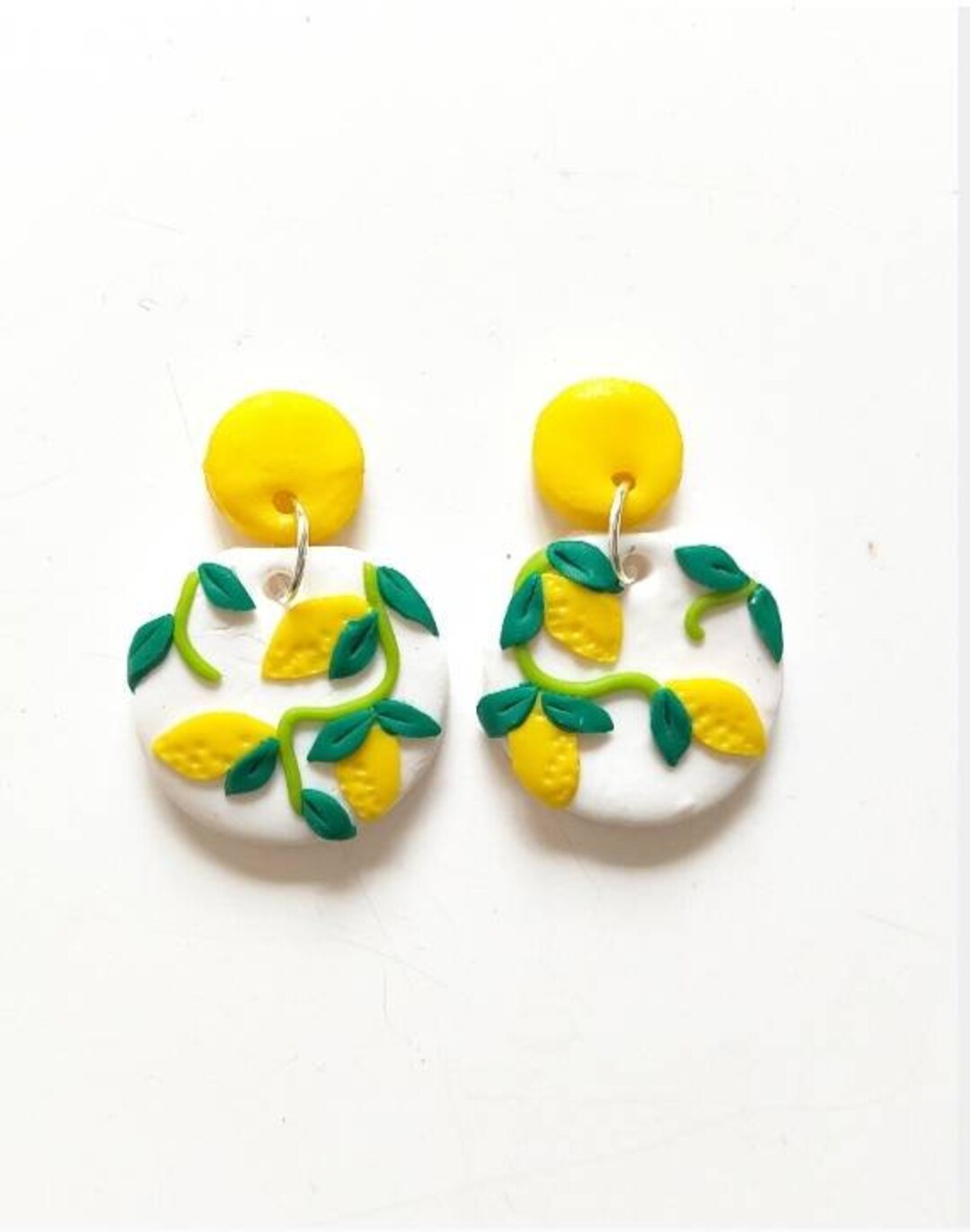 Clay Lemon Earrings, Clay Dangle Studs, Strawberry, Watermelon Fruit ...