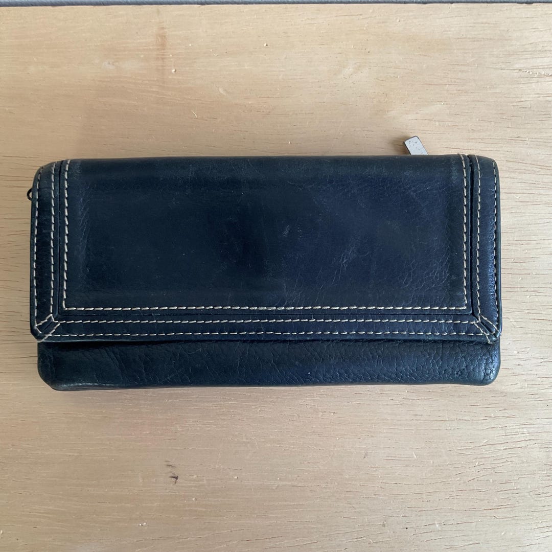 Fossil Wallet Black Leather - Etsy