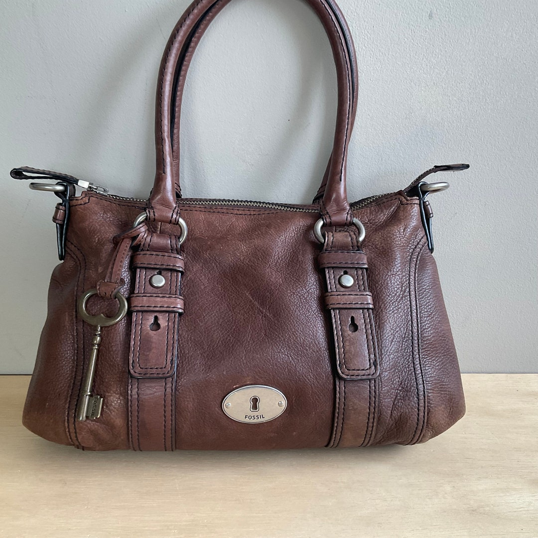 Vintage Fossil Purse Brown Leather - Etsy