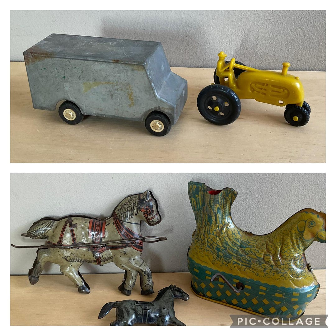 Vintage Tin Litho Toys and Car Truck Collectible Toys - Etsy