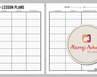 Editable and Printable 8 Subject / Assignment / Weekly Lesson Planner ...