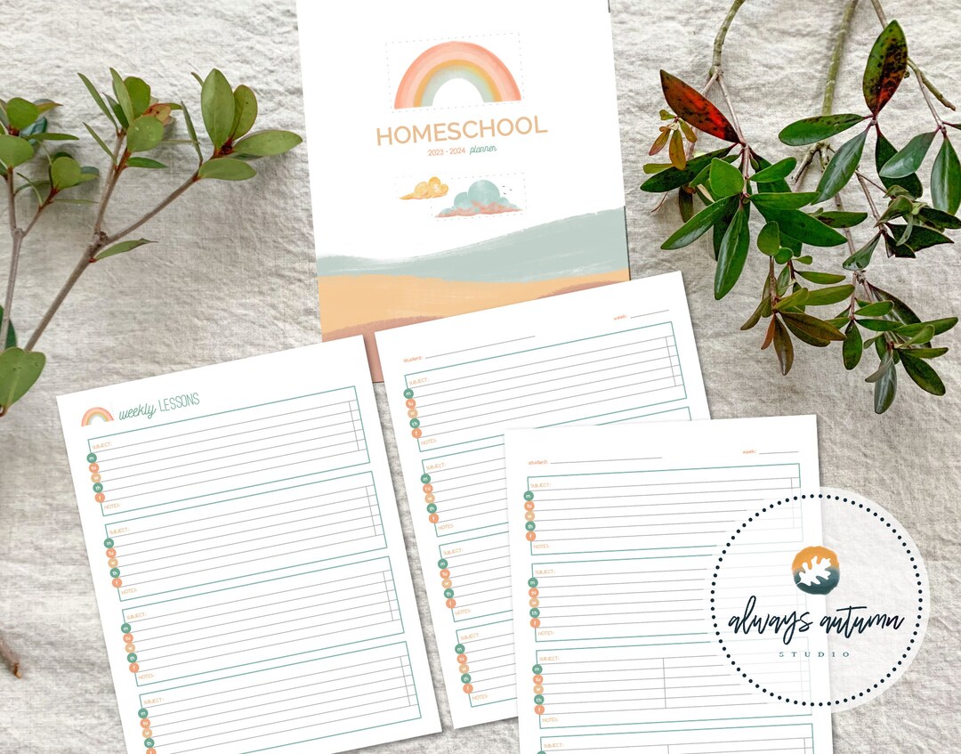 Boho Rainbow 8-10 Subject Assignment Homeschool Planner - Etsy