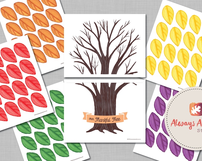 Printable Thankful Tree / DIY Thanksgiving Gratitude Project ...