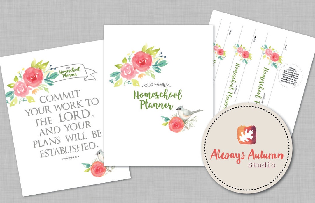 Editable Complete Homeschool Planner Perpetual Undated 20+ Page Tufted ...