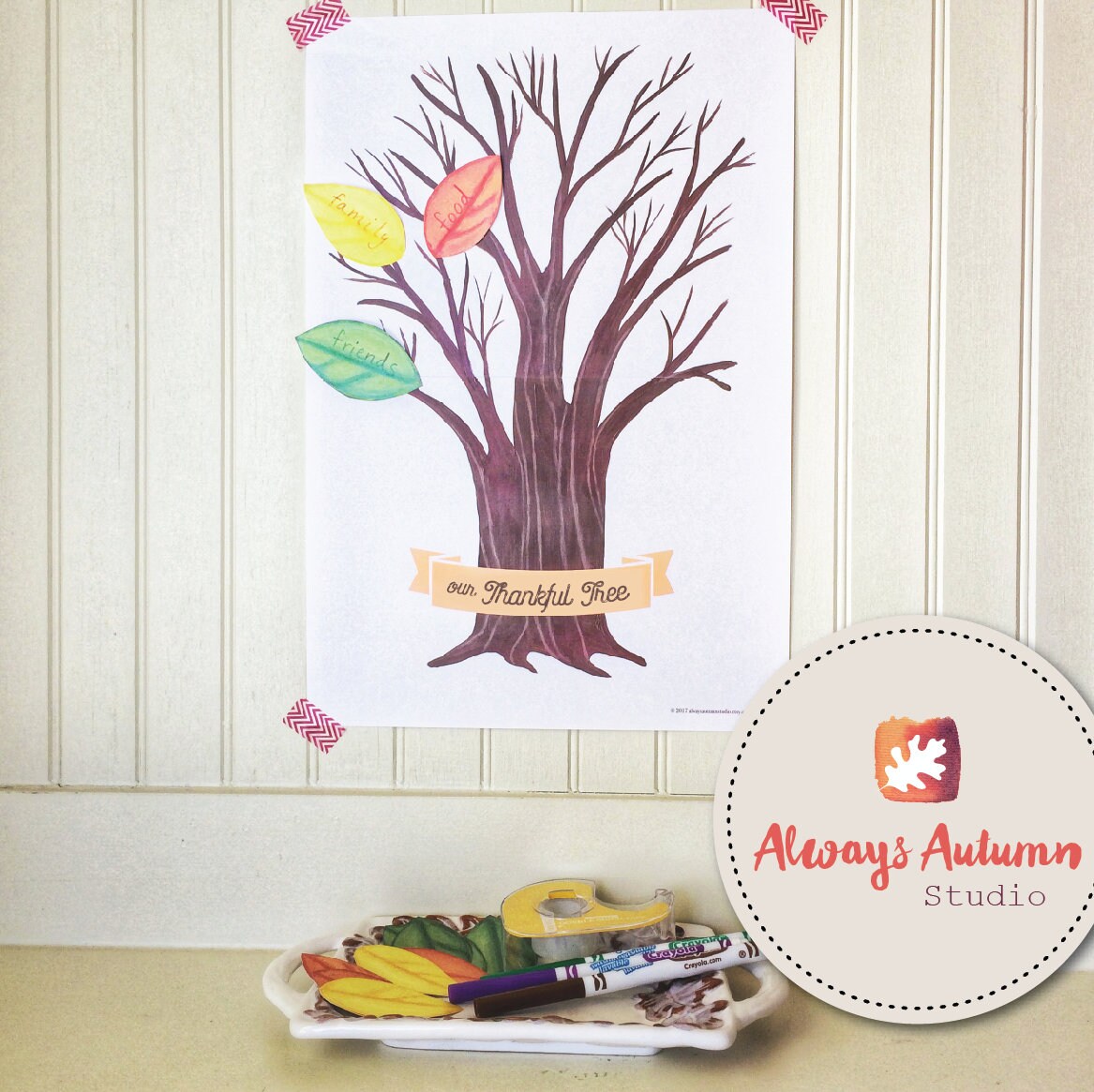Printable Thankful Tree / DIY Thanksgiving Gratitude Project ...