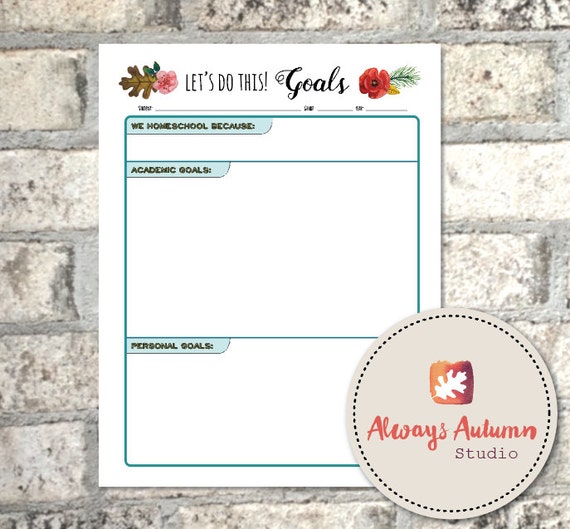 Printable Homeschool Goal Planner Four Seasons Collection | Etsy