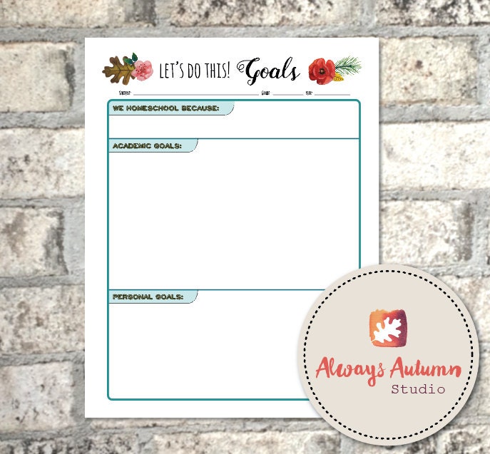 Printable Homeschool Goal Planner Four Seasons Collection - Etsy
