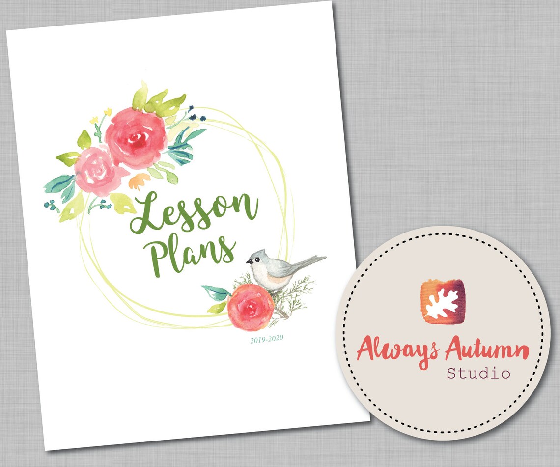 Watercolor Rose Lesson Plan Template - Editable 8-subject (PDF) - Etsy