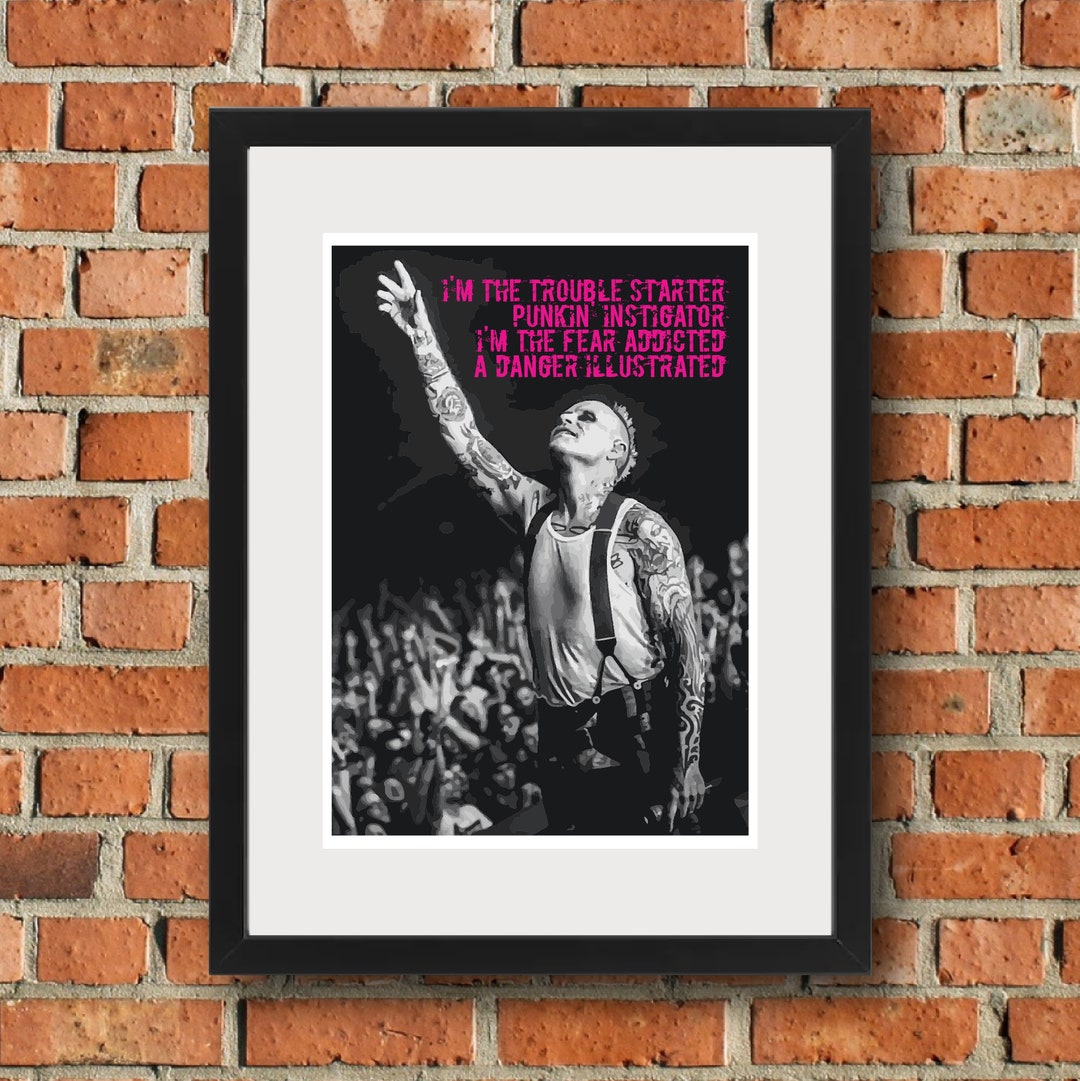 Keith Flint Illustration, Prodigy Lyrics Art Print, A3 Framed - Etsy
