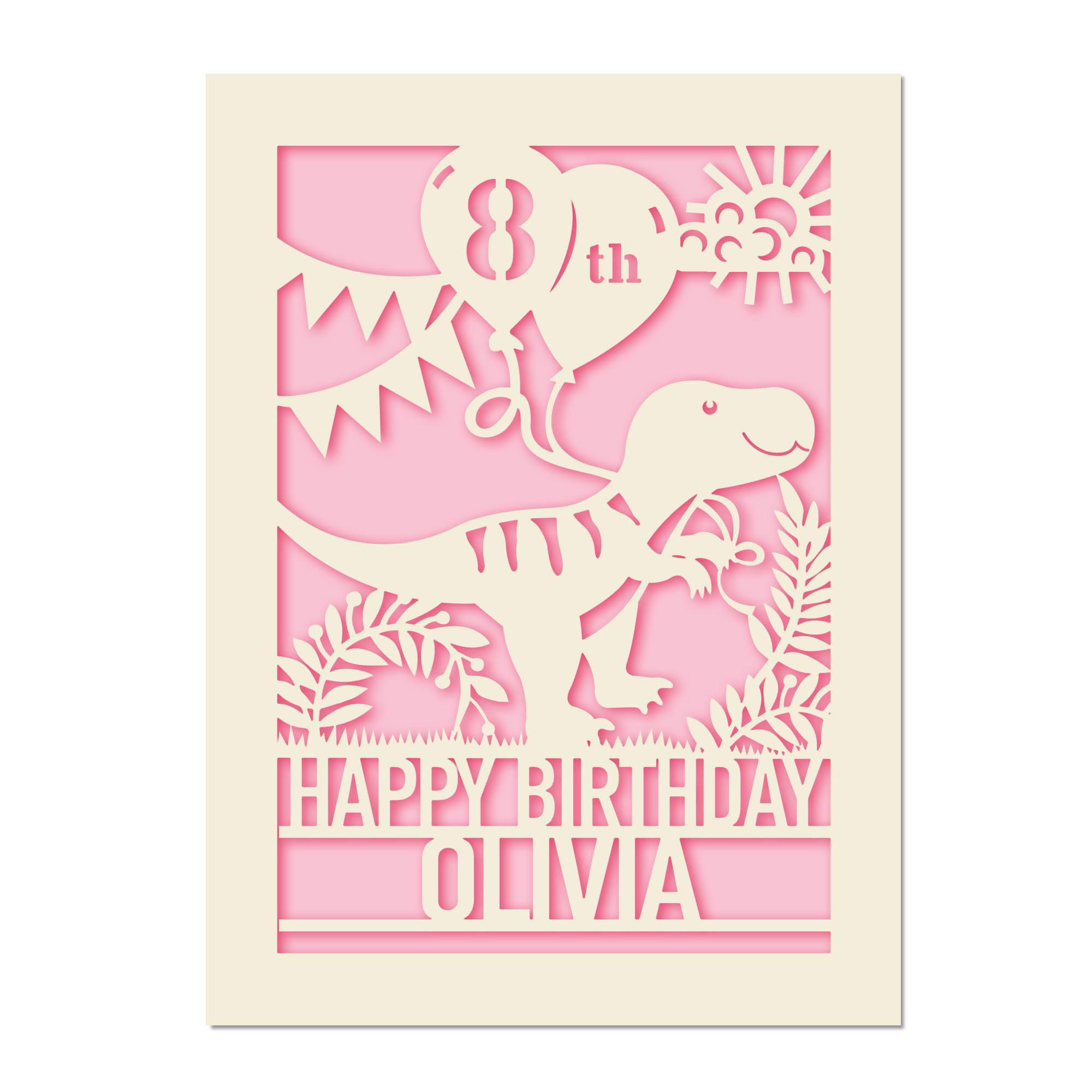 Personalised Birthday Card With Dinosaur Dsign for Him Custom Birthday ...