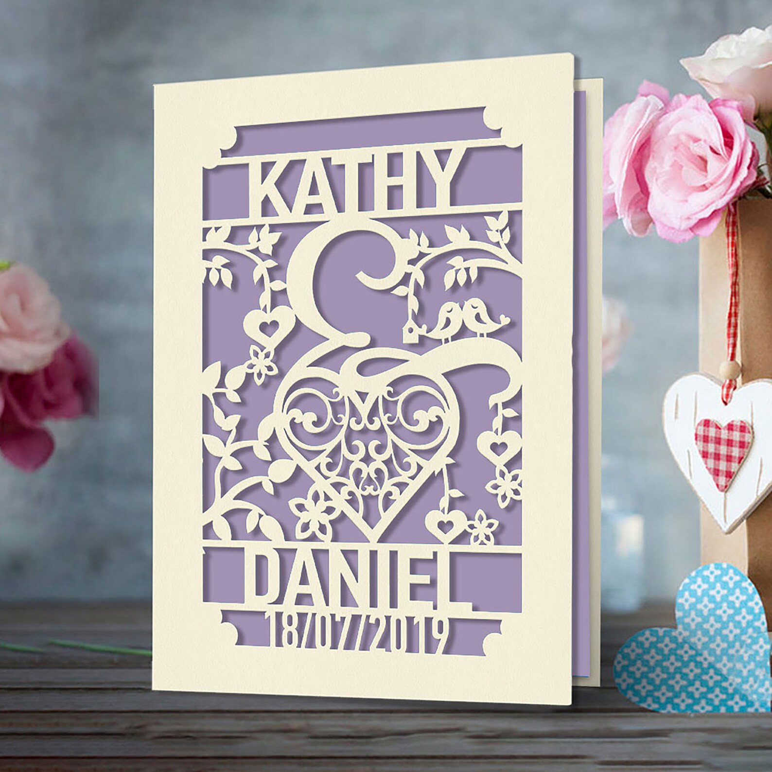 Personalised Papercut Wedding Card Laser Cut Wedding - Etsy UK