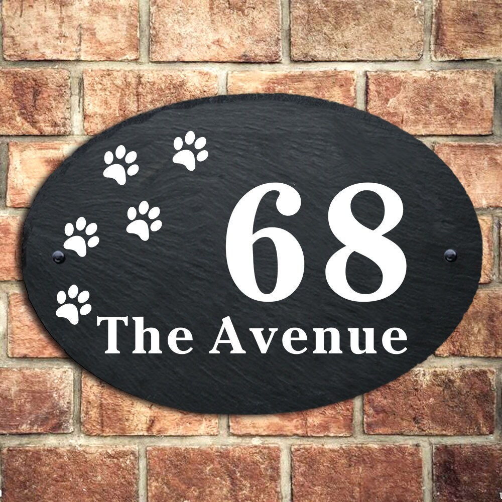 Personalised Paw Print House Numbers Plaques Door Number Plaques for ...