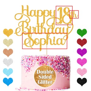 Personalised Happy Birthday Cake Topper 18th Birthday Cake Topper Cake ...