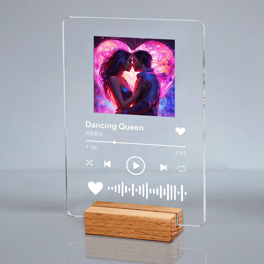 Personalised Song Plaque With Wood Base Customized Acrylic Plaque With ...