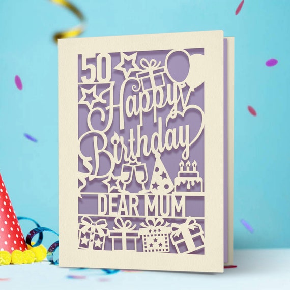 Personalised Birthday Card Laser Paper Cut Greeting Cards | Etsy UK