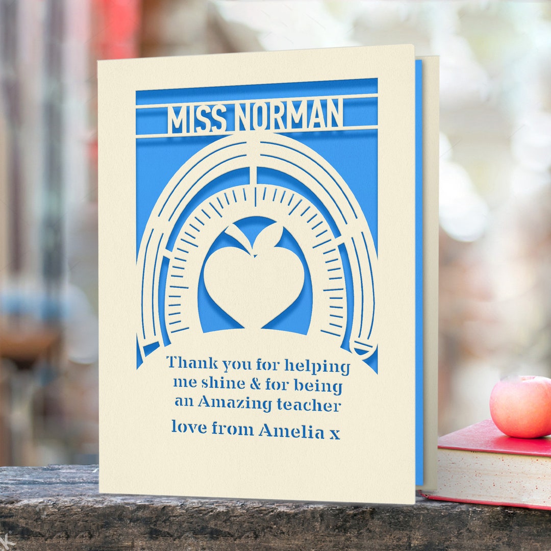 Thank You Cards Personalised Thank You Cards Custom Thank You Teacher ...