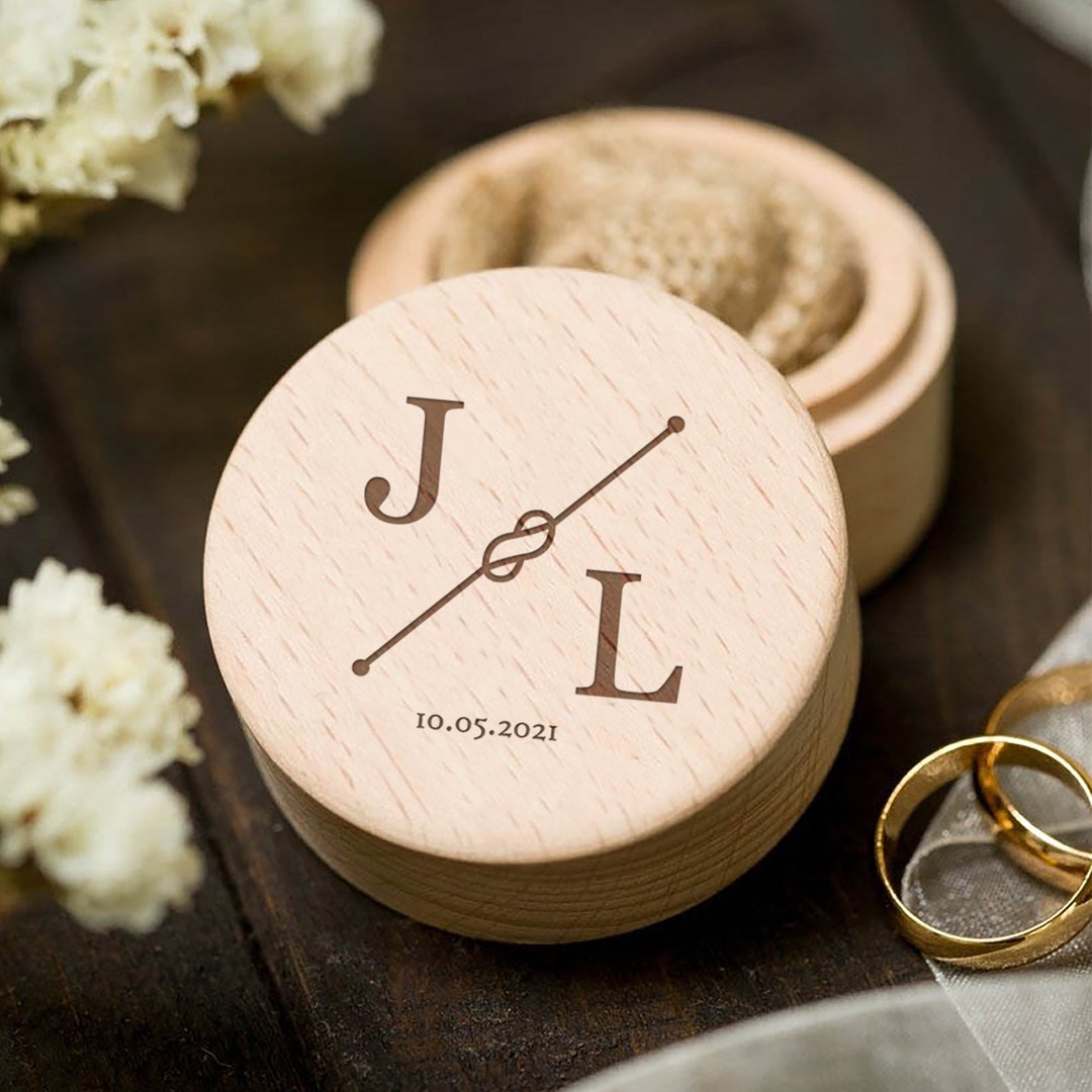 Boîte à alliances personnalisée porte-anneau gravé - Etsy France