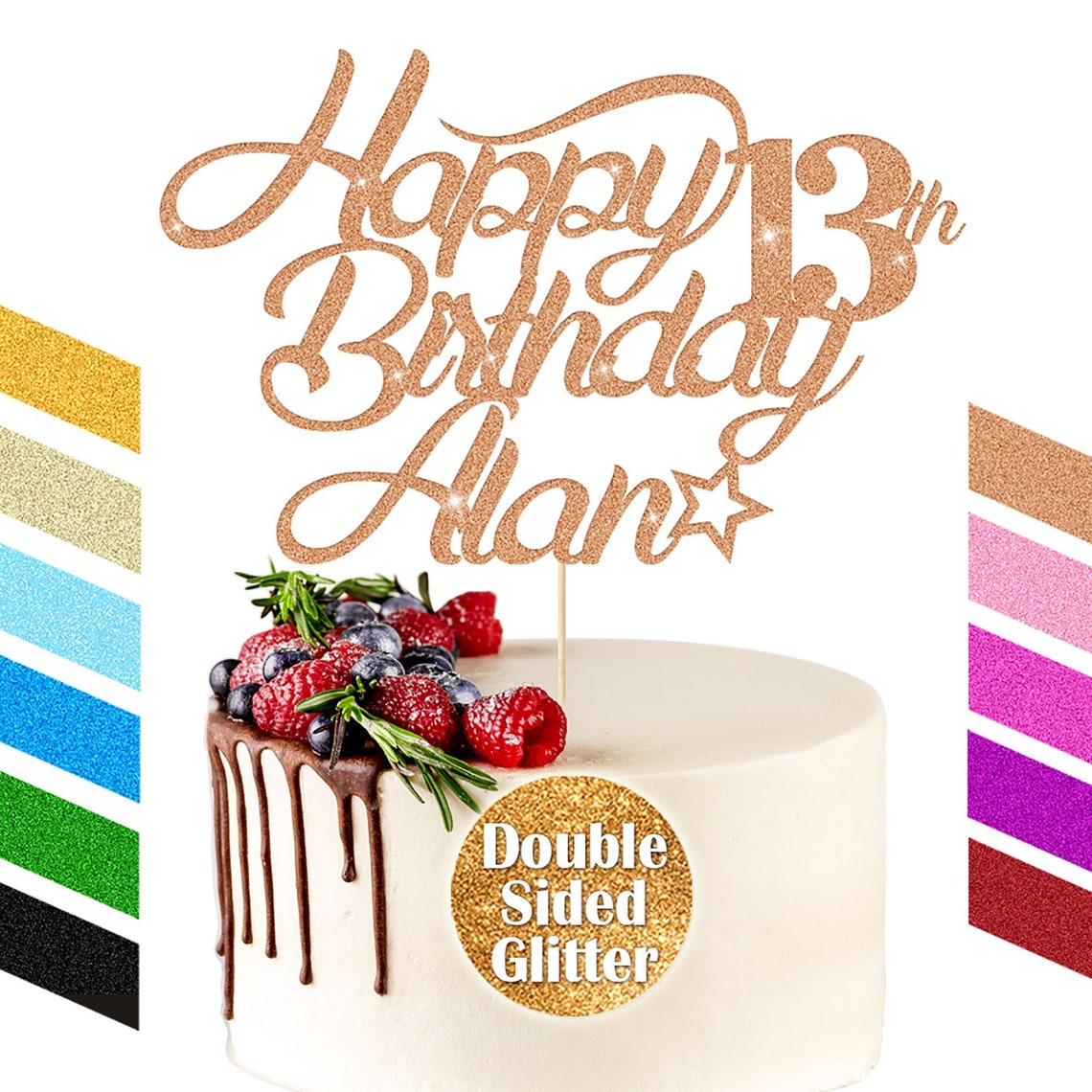 Personalised Happy Birthday Cake Topper Custom Cake Decoration | Etsy