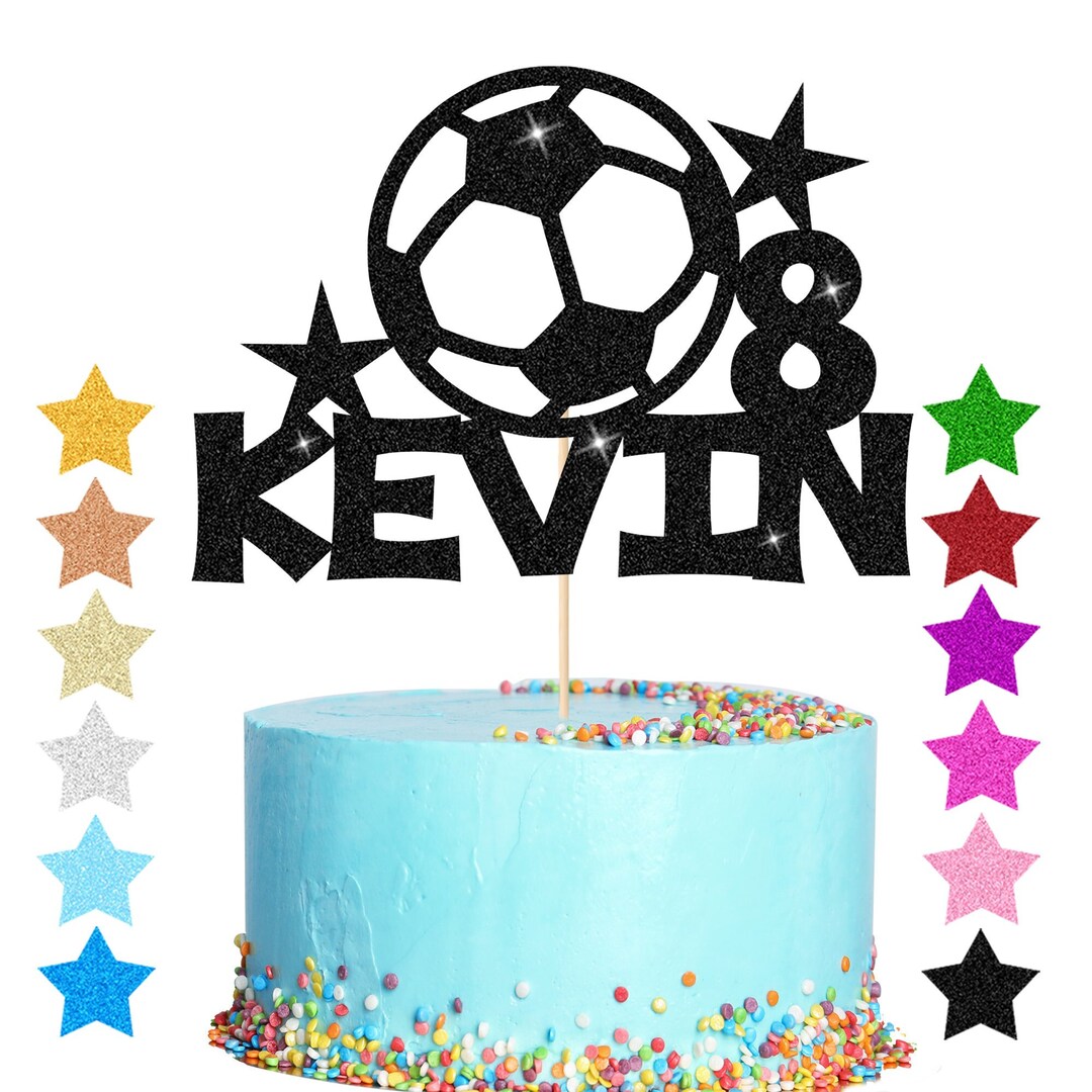 Personalized Football Cake Topper: Glitter Birthday Party Decoration - Etsy